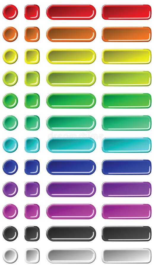 Glossy concave buttons. stock vector. Illustration of colors - 15344693