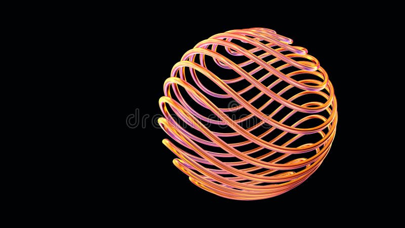 Glossy Copper Wires Twisted in Shape of Sphere Stock Illustration ...