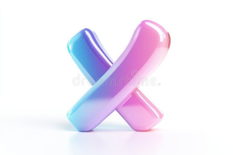 Gradient Cross Glossy Shape Isolated on White Background Stock ...