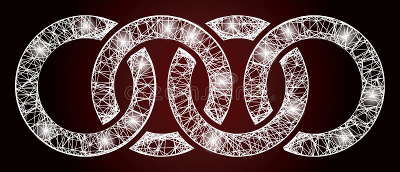 Glowing Linear Mesh Circle Chain with Lightspots Stock Vector ...
