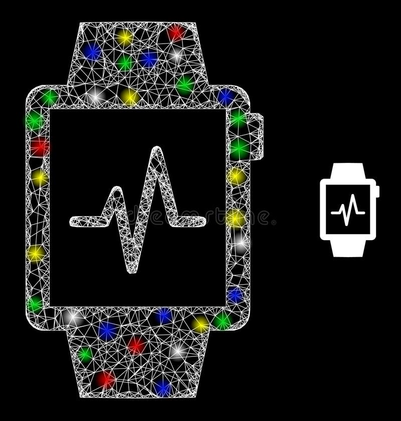 Web Mesh Pulse Phone Icon with Simple Symbols Stock Vector ...