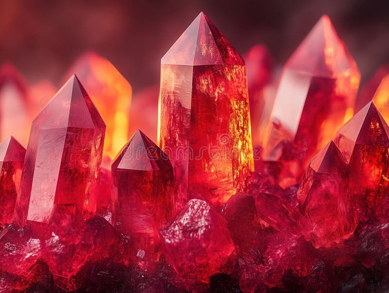 Luminous Red Crystal Gem Wallpaper Stock Illustration - Illustration of ...