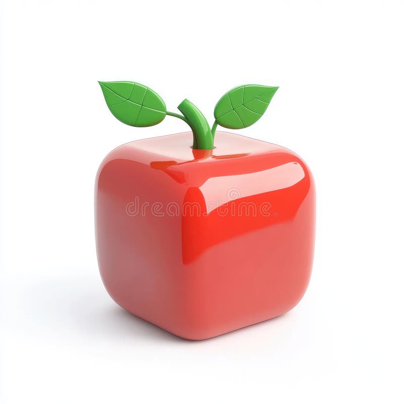 Glossy Red Cubic Apple Stock Illustrations – 2 Glossy Red Cubic Apple ...