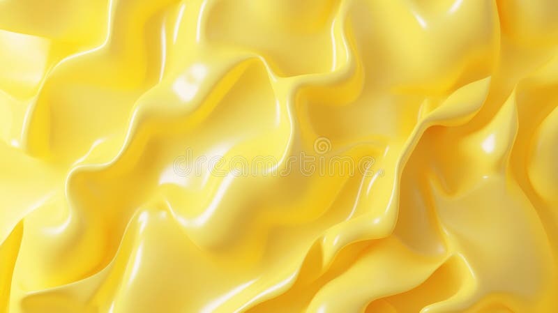 A Glossy 3D Abstract Design with Smooth Yellow Waves, Ideal for Modern ...