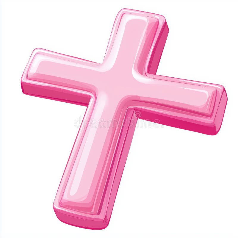 A Glossy, 3D Cross Figure with Bright Light and Shadow Effects. a ...