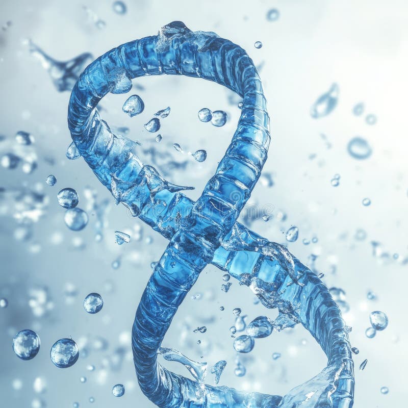 A Glossy 3D DNA Helix Changes into an AIDS Ribbon Icon on a White ...