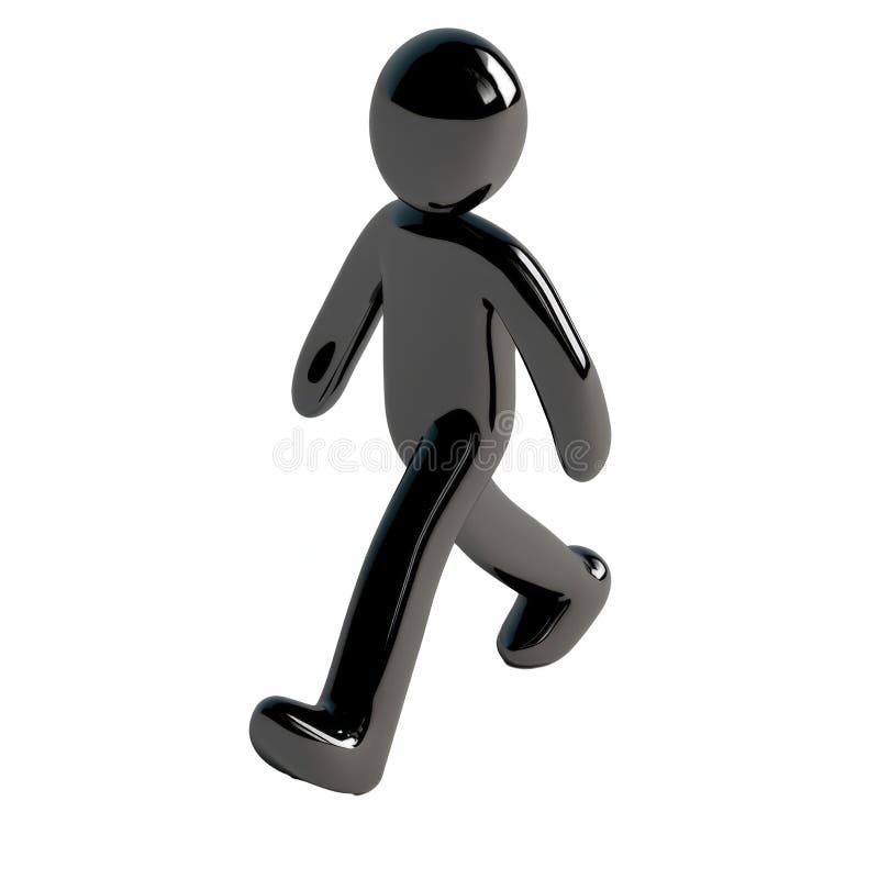 Glossy 3D Human Figure Walking Stock Illustration - Illustration of ...