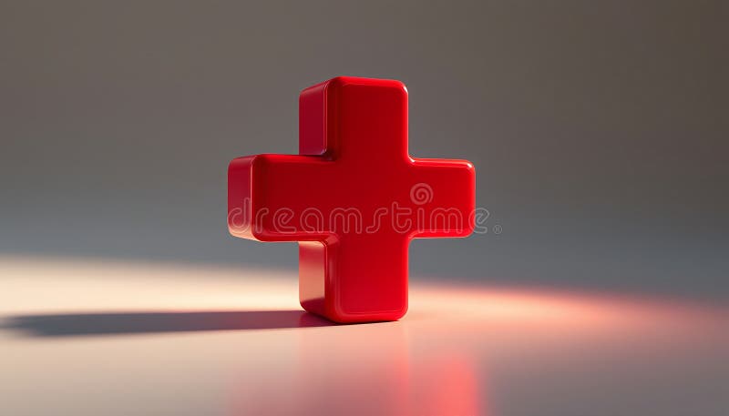 3D Red Cross Symbol stock illustration. Illustration of increase ...