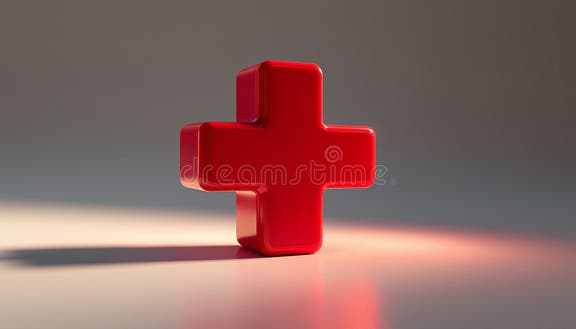 3D Red Cross Symbol stock illustration. Illustration of increase ...