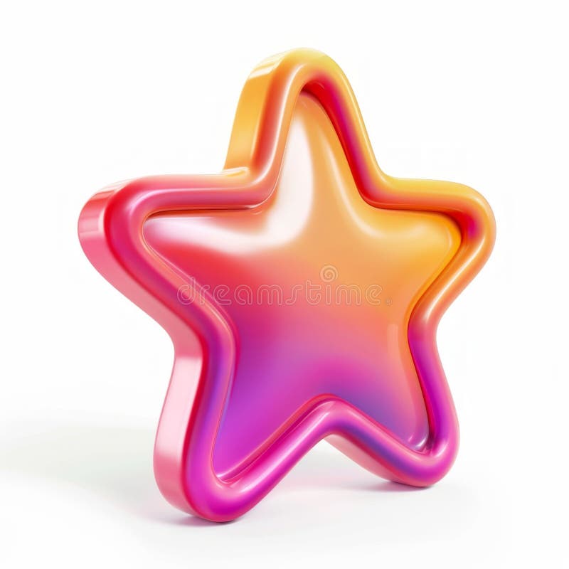 Glossy 3D Star Icon. Generative Ai Stock Illustration - Illustration of ...