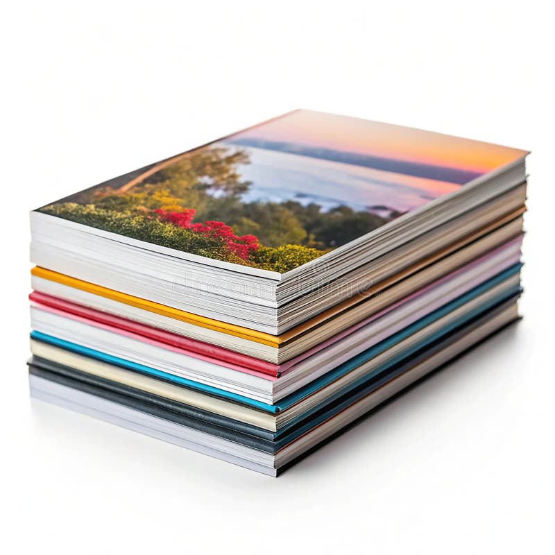 Glossy Design Magazines in a Stacked Set Stock Illustration ...