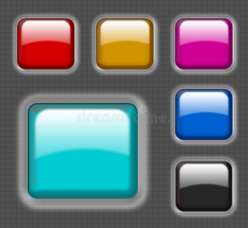 Glossy Buttons Banners for Website Stock Illustration - Illustration of ...