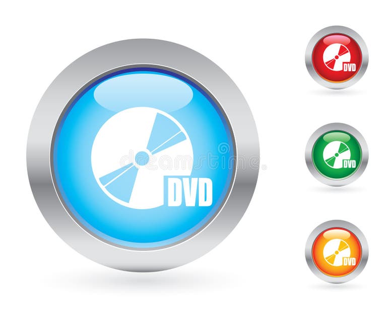 Glossy dvd button set stock vector. Illustration of internet - 6989188