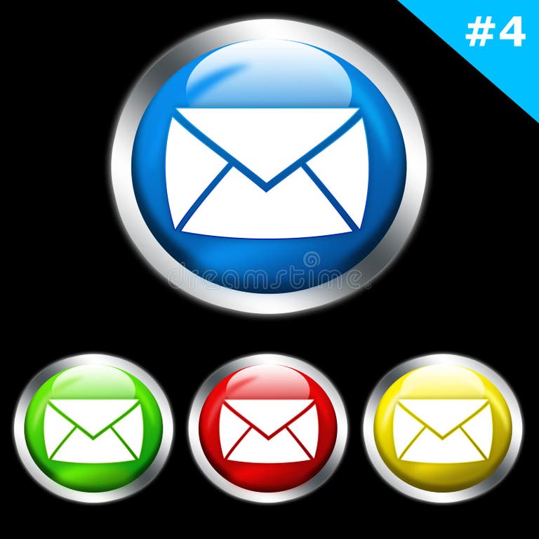 Glossy e-mail buttons stock illustration. Illustration of email - 13849339