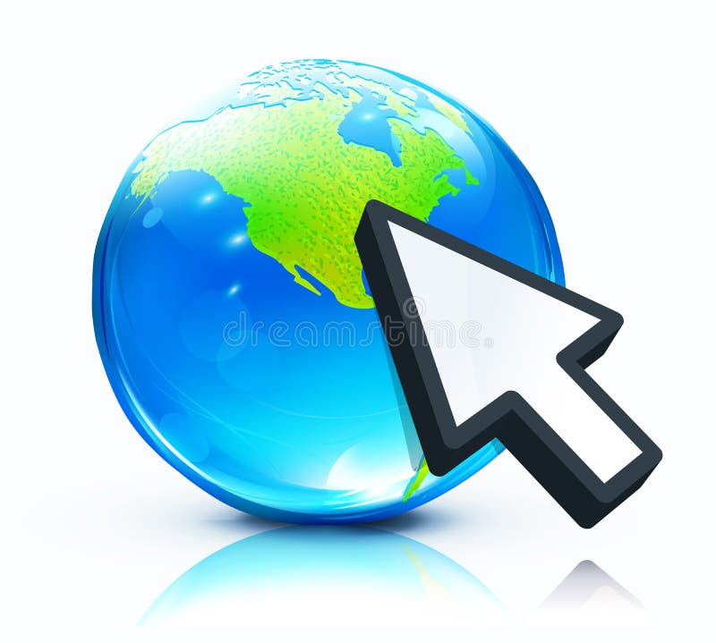 Arrow Cursor Pointing Earth Map Globe Stock Illustrations – 22 Arrow ...