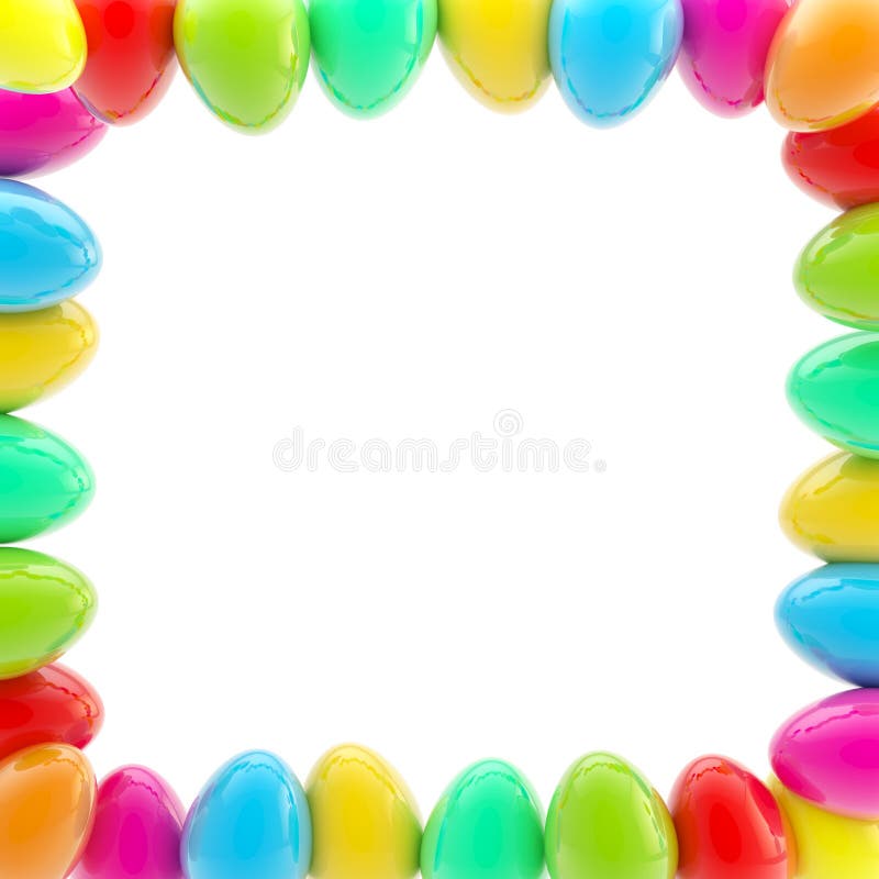 Glossy Easter Egg Square Colorful Frame Stock Illustration ...