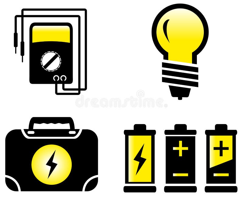 Electrical Objects Set Stock Illustrations – 2,182 Electrical Objects ...