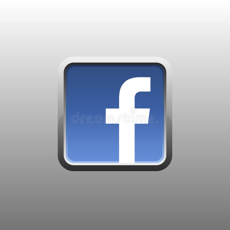 Glossy Facebook Logo Button Vector Illustration Editorial Image ...