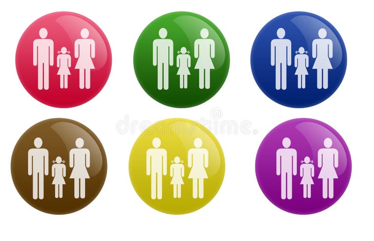 Glossy Family Button Stock Illustrations – 568 Glossy Family Button ...