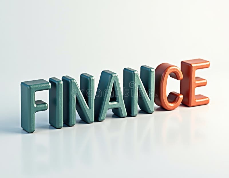 Glossy FINANCE Text with Metallic Look on a Light Gradient Background ...