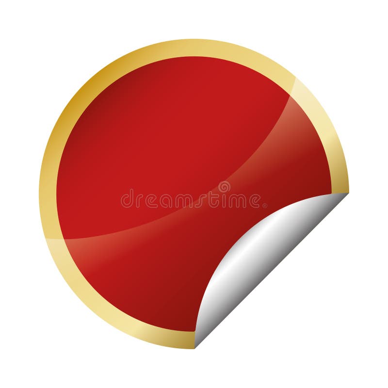 Glossy Finish Red Circle with Golden Frame Blank Emblem Icon Ima Stock ...