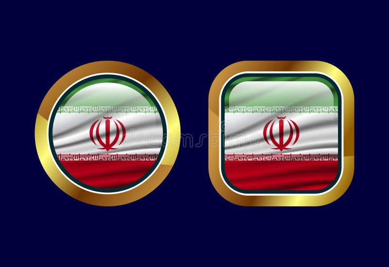 Glossy Flag Button of Iran, High Quality Web Button Design Stock Vector ...