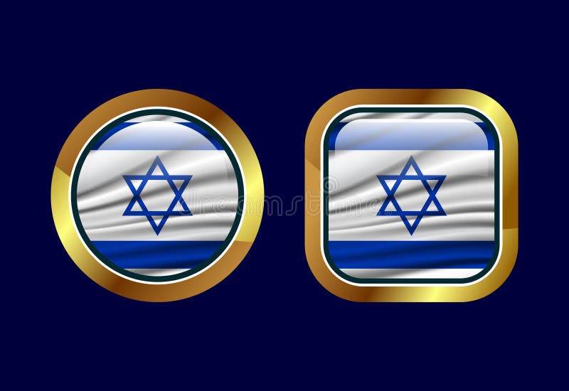 Glossy Flag Button of Israel, High Quality Web Button Design Stock ...