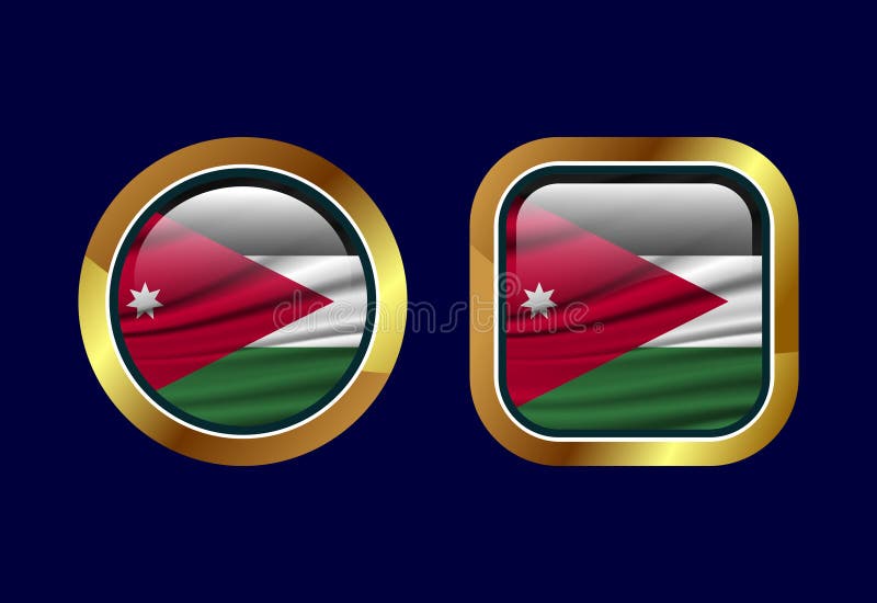 Glossy Flag Button of Jordan, High Quality Web Button Design Stock ...