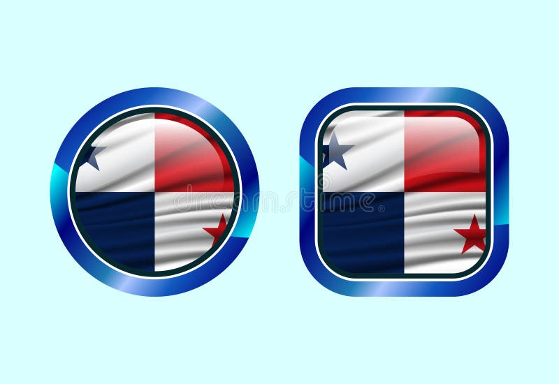 Glossy Flag Button of Panama, High Quality Web Button Design Stock ...