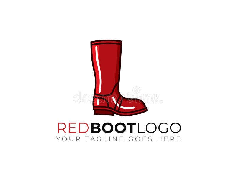 Glossy Flat Illustration Style of Red Boot Stock Vector - Illustration ...