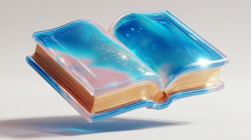 Glossy Floating Open Book stock image. Image of magic - 384723297