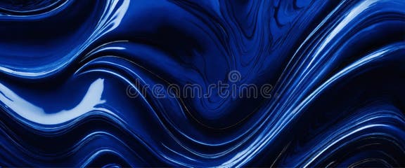 Glossy, Flowing Dark Blue Liquid Texture Creating an Abstract Wave ...