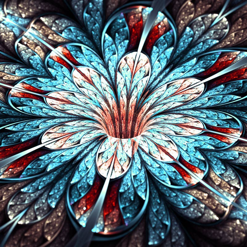 Glossy Fractal Flower, Digital Artwork Stock Illustration ...