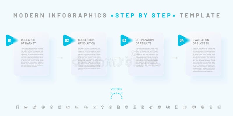 Glossy Frames - Infographics Template with Icons Set Stock Vector ...