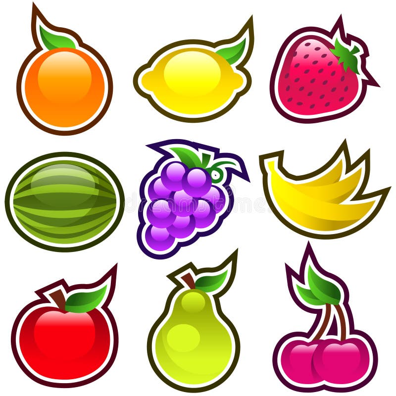 Glossy Fruits stock vector. Illustration of icon, healthy - 17201478