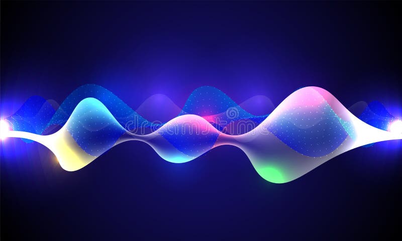 Glossy Futuristic Sound Wave with Lighting Effect for Futuristic ...
