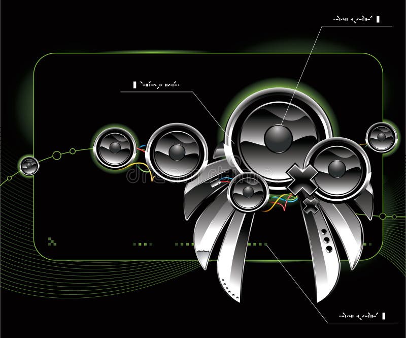 Glossy futuristic speakers stock vector. Illustration of effect - 9916282