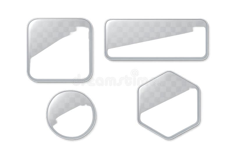 Glossy Geometric Glass Shapes with Transparent Texture and Shadow ...