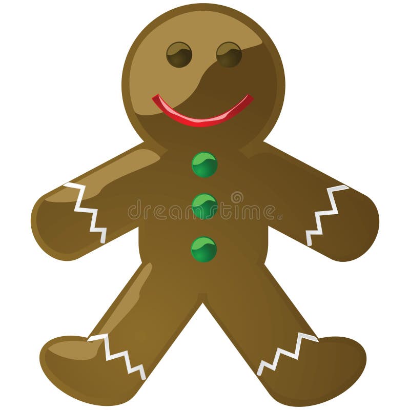 Glossy Gingerbread Cookie Man Stock Vector - Illustration of vector ...