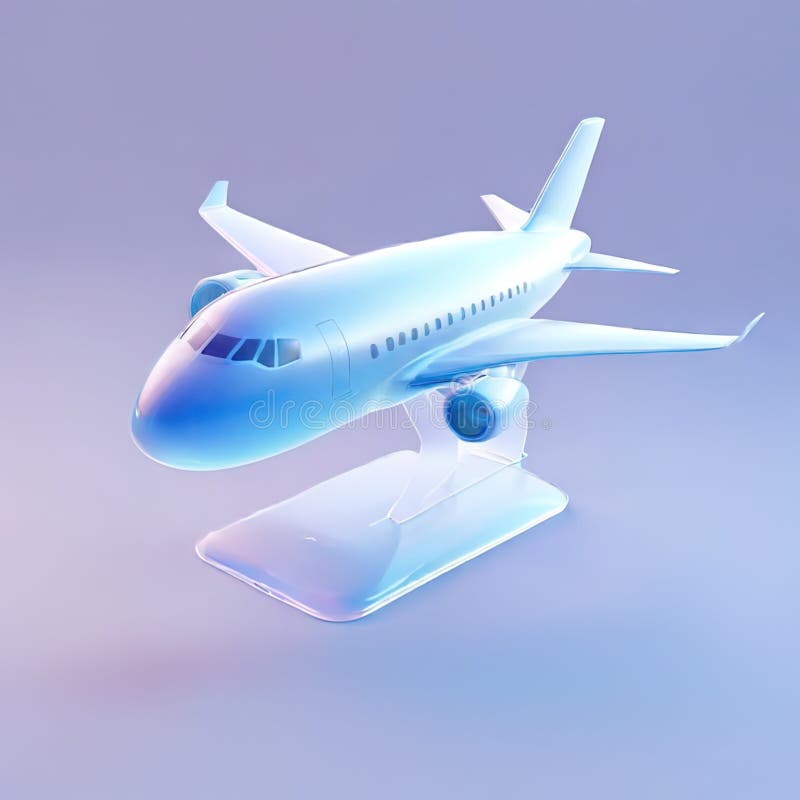 Glossy Glass Icon of Airplane, Plane, Jet, Aeroplane Stock Illustration ...