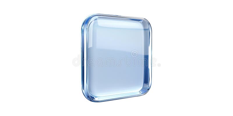 Glossy Glass Rectangle with Curved Edges Isolated on Transparent ...