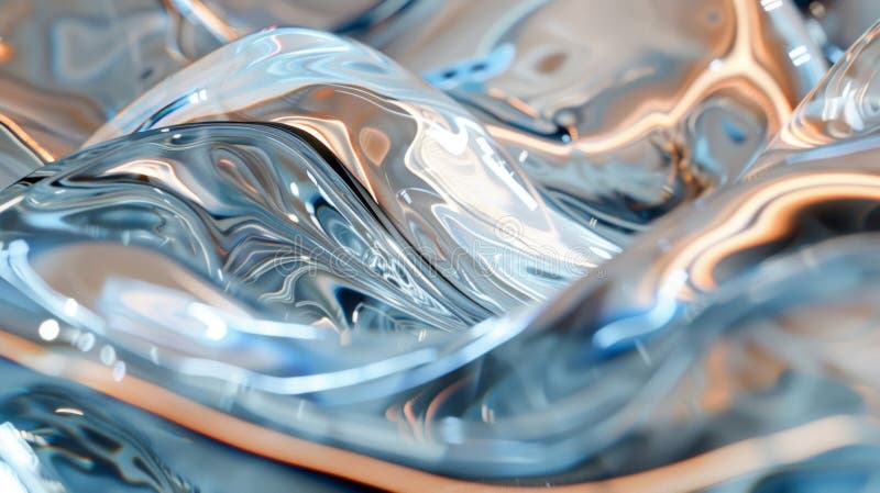 Glossy Glass Reflecting Light in a Wavy Pattern Giving a Sense of ...