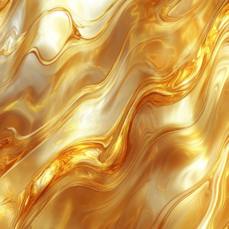 Glossy Gold Texture with Abstract Fluid Waves and Shimmering Metallic ...