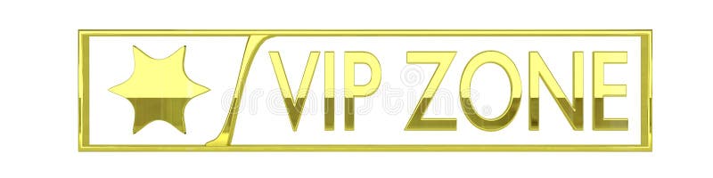 Glossy Gold Vip Zone Icon - 3D Render Isolated On Stock Illustration ...