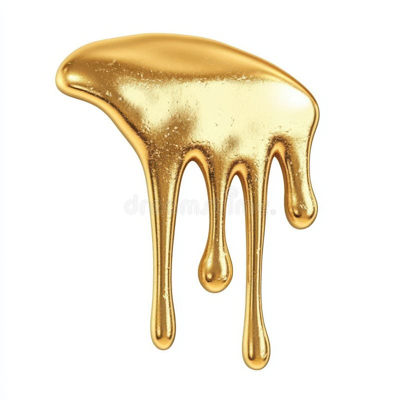 A Glossy, Golden Liquid Dripping, Resembling Paint or Syrup Stock ...
