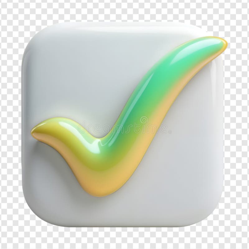 Glossy Gradient Checkmark Icon in Pastel Hues on Transparent Background ...