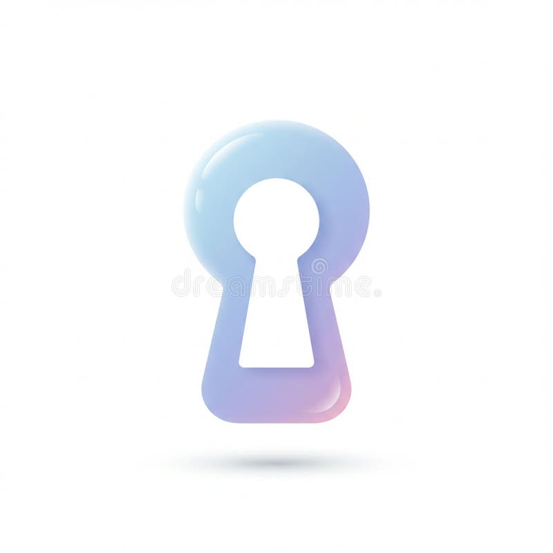 A Glossy, Gradient Keyhole Illustration Features Soft Hues of Blue and ...