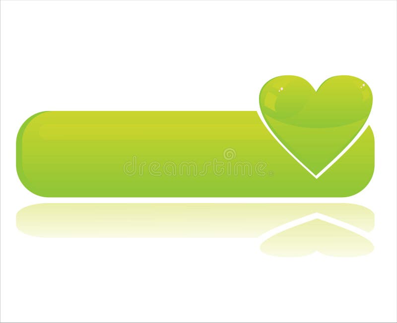 Glossy green heart banner stock vector. Illustration of vector - 19171872
