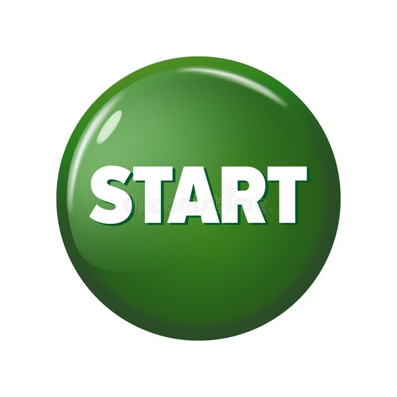 Green Glossy Start Button Icon Stock Vector - Illustration of play ...