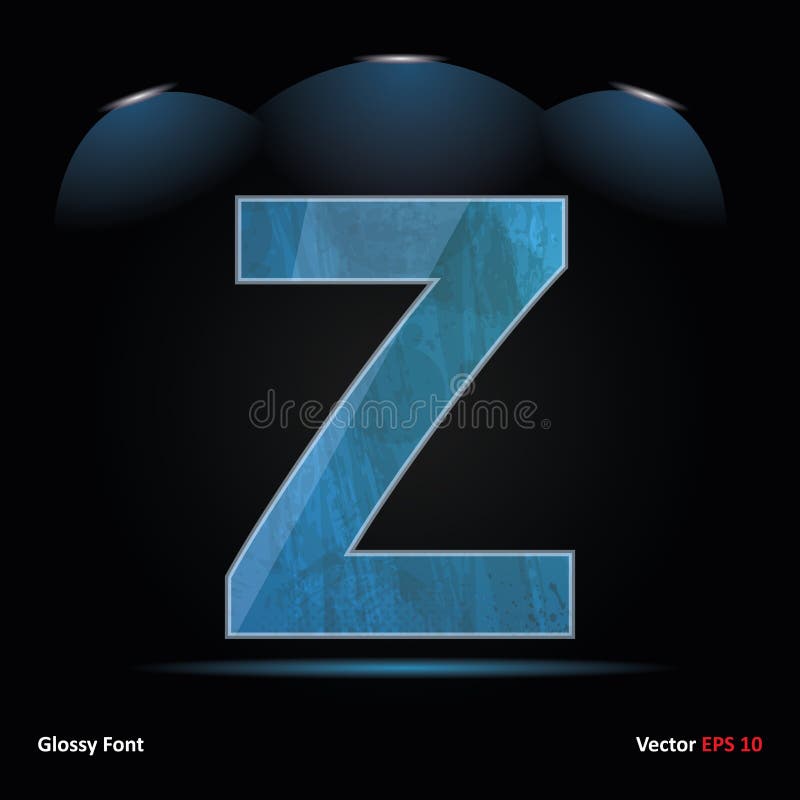 Glossy Grunge Font. Letter Z. Dark Vector Background. Stock Vector ...